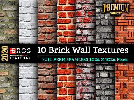 Second Life Marketplace - 10 Brick Wall Textures by {EROS Textures Lab}